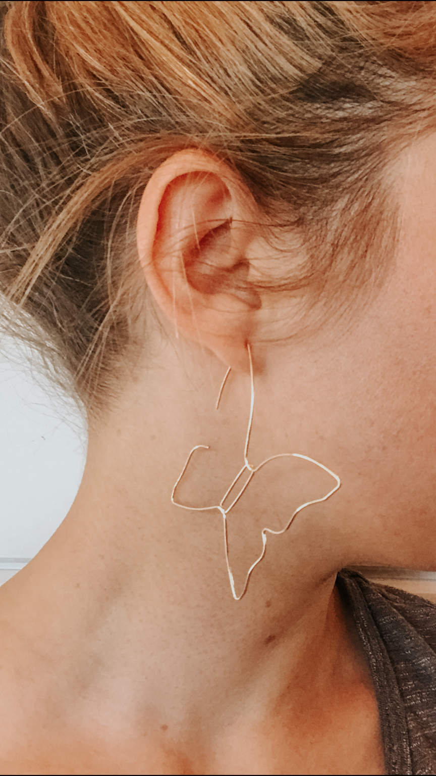 Butterfly Hoop Earrings - Women's Cute Boho Earrings