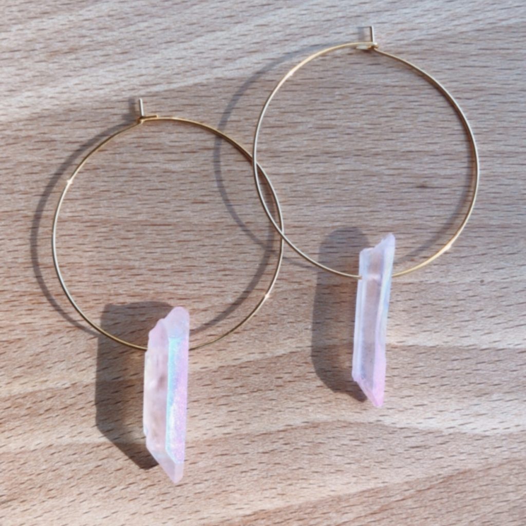 Crystal Hoop Earrings - 14k Gold Filled or Sterling Silver Earrings