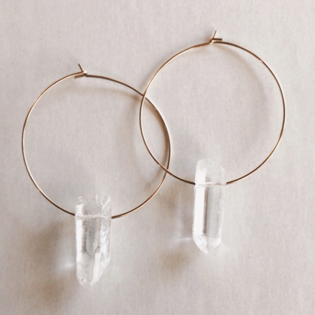 Crystal Hoop Earrings - 14k Gold Filled or Sterling Silver Earrings