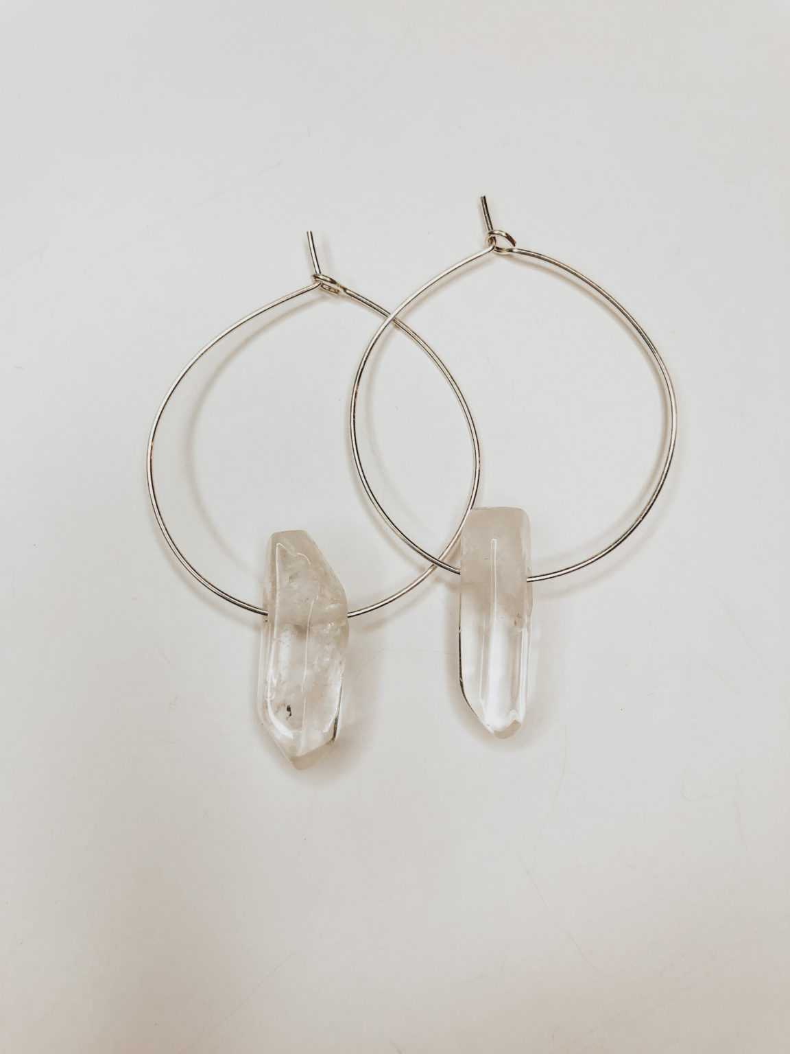 Crystal Hoop Earrings - 14k Gold Filled or Sterling Silver Earrings